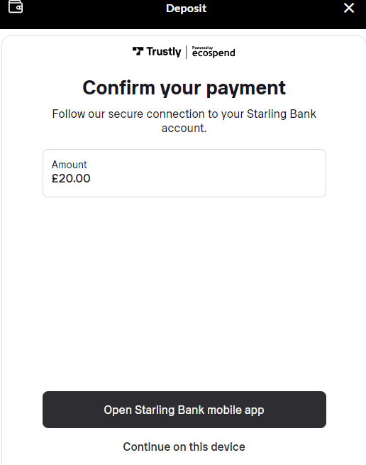 Bank transfer- Deposit and withdraw via Trustly – Onyx Slots